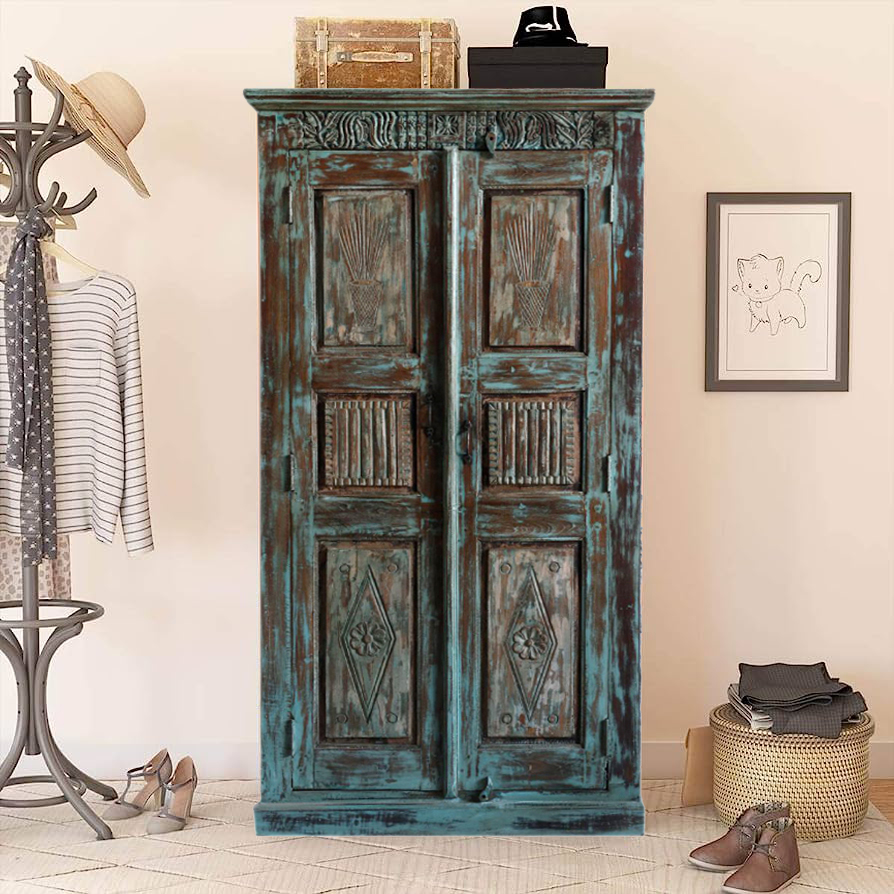 Rustic Colored Antique Wardrobes Rustic Wardrobes & Armoires At Pamono